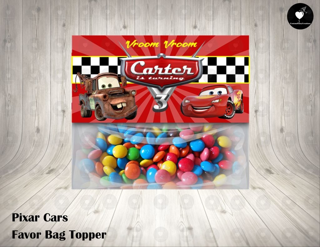 Cars Pixar Favor Bag Toppers - Custom Party Creations